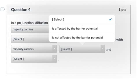 Solved Di Questio 1 Pts In A Pn Junction Diffusion Current