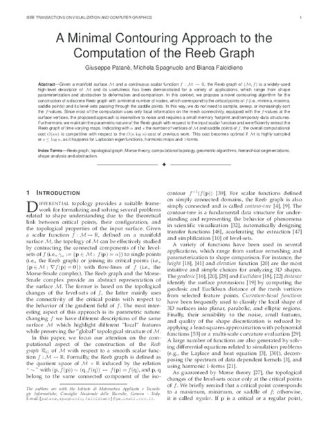 Pdf A Minimal Contouring Approach To The Computation Of The Reeb Graph