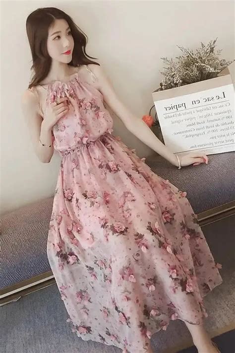 Aliexpress Buy Yard Light Pink Chiffon Fabric With D Rosette Flower Printed Chiffon