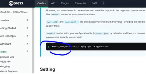 Is The Cypress Base Url Environment Variable Correct In The Provided