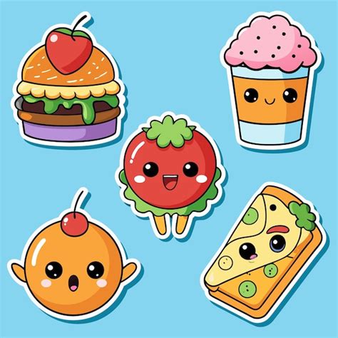 Stickers With Cute Food Designs Images Free Download On Freepik