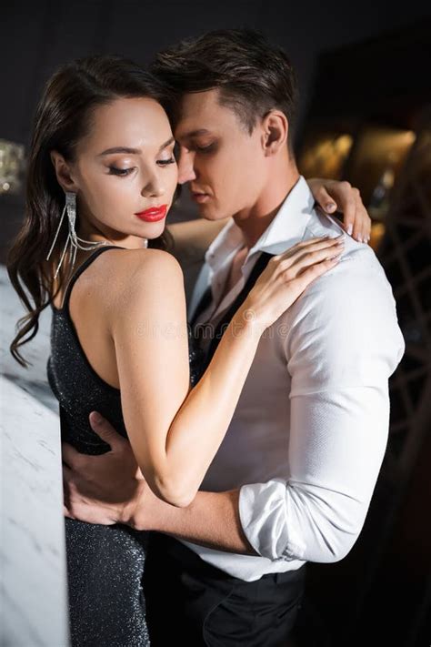 Elegant Man In Shirt Hugging Sensual Stock Image Image Of Erotic