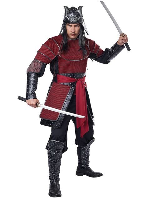 Mens Red Samurai Warrior Costume Red Ninja Costume For Men