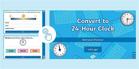 👉 Retrieval Practice Convert To 24 Hour Clock Maths Interactive Quiz