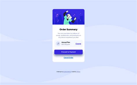 Frontend Mentor Order Summary Component Coding Challenge Solution