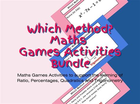 Which Method 4 Maths Games Activities Revision Bundle Teaching Resources