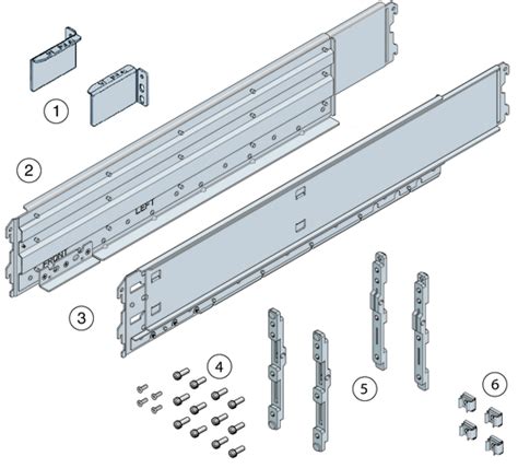 Contents Of The Universal Rack Mounting Kit Sun Server X2 8 Formerly Sun Fire X4800 M2