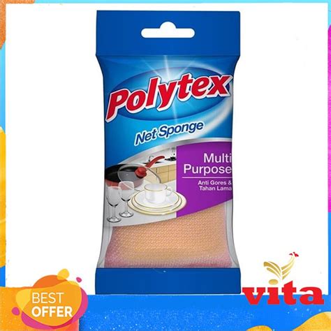 Sponge Cuci Piring Polytex Multi Purpose Jaring Busa Toko Vita