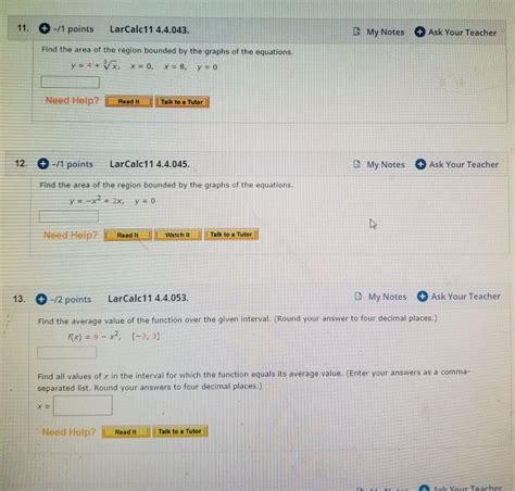 Solved 11 1 Points LarCalc 11 4 4 043 G My Notes Ask Chegg