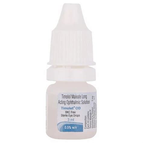 Timolet Od Eye Drop For Glaucoma Bottle Size 3 Ml At ₹ 85 Piece In Nagpur