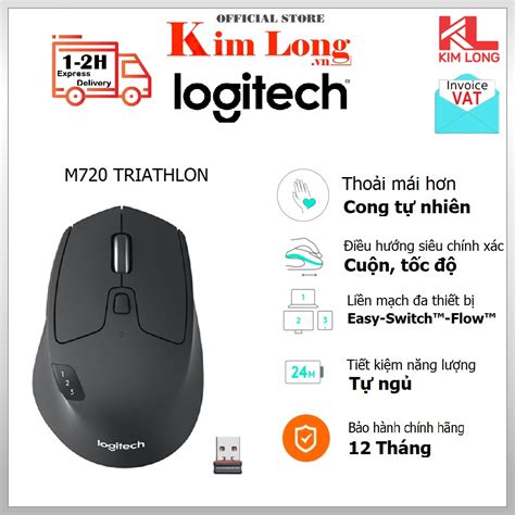 Chuột Không Dây Bluetooth Logitech M720 Triathlon Easy Switch Kết Nối đa Thiết Bị Cuộn Siêu