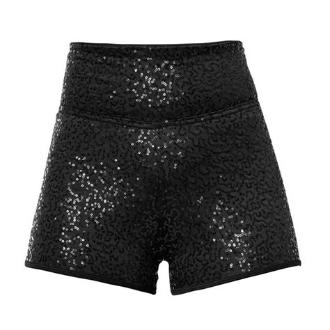 High Waisted Shorts Sequin Polyspandex High Waisted Shorts Sequin Leggings High Waisted