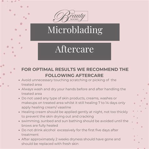 Microblading Aftercare Beauty Rooms