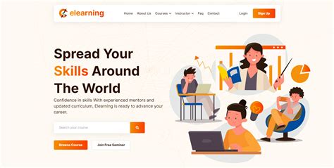 Elearning E Learning Education Lms And Online Course Website Template