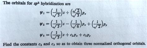 solved the orbitals for sp2 hybridization are w1 5 a s a