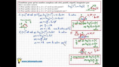 Nombre Complexe Comment Savoir Si 1 I N Est Réel Positif Ou Imaginaire Pur Sujet Bac Ts