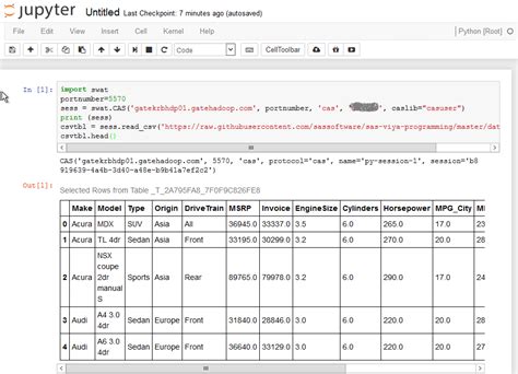 Open The Door To Cas Using The Python Client Interface Sas Support Communities