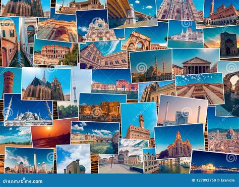 World Famous Landmark Collage Royalty Free Stock Image CartoonDealer