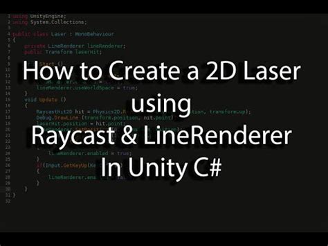 How To Create A 2D Laser Using Raycast LineRenderer In Unity C YouTube