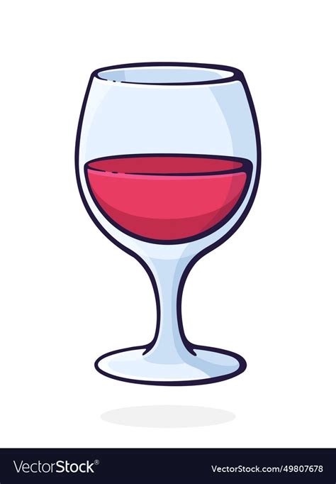 A Glass Of Red Wine Glass Goblet Of Alcohol Drink Vector Image