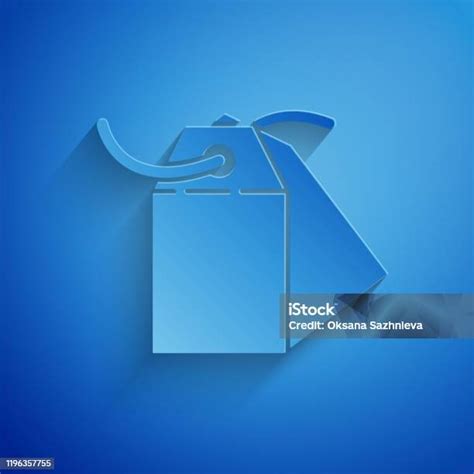 종이 잘라 빈 레이블 템플릿 가격 태그 아이콘 파란색 배경에 격리 빈 쇼핑 할인 스티커 템플릿 할인 배너입니다 종이 아트 스타일입니다 벡터 일러스트레이션 0명에 대한 스톡