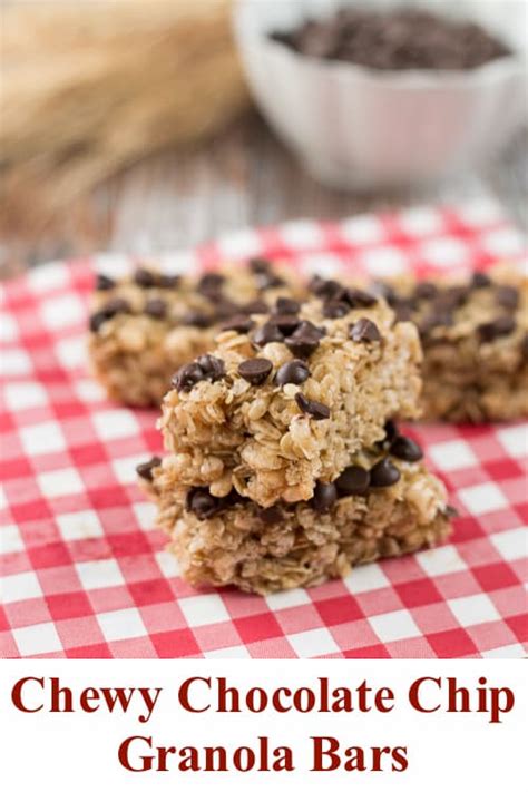Chewy Chocolate Chip Granola Bars Little Sweet Baker