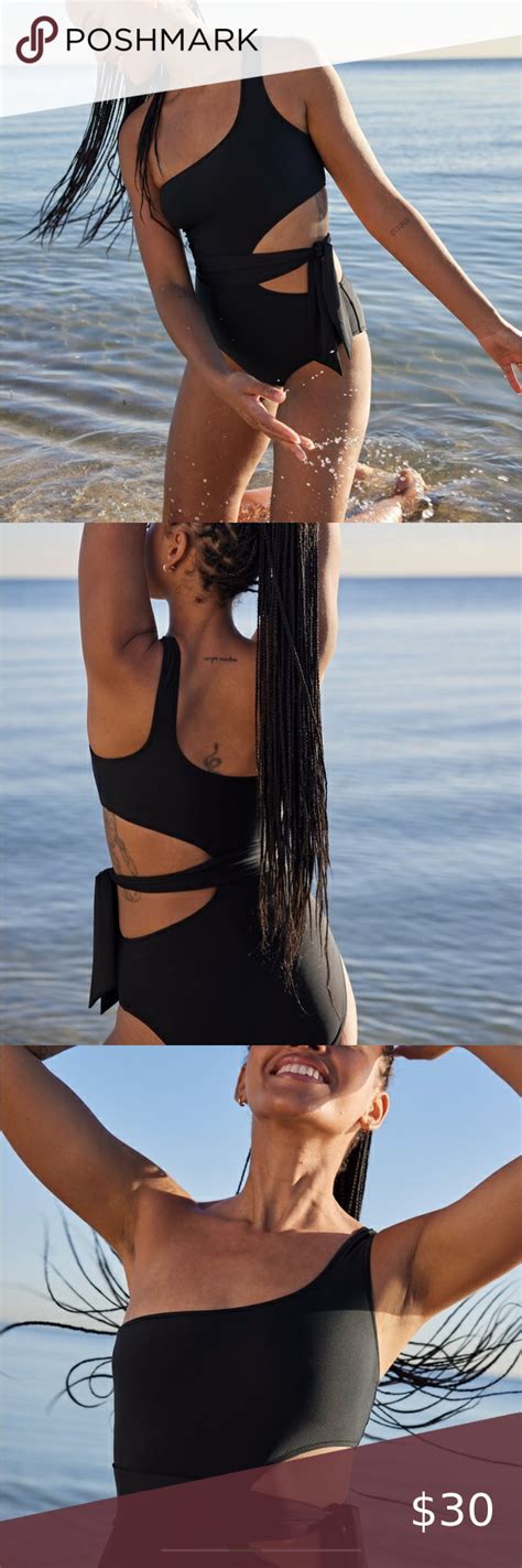 Aerie Cut Out Tie Asymmetrical One Piece Swimsuit One Piece One