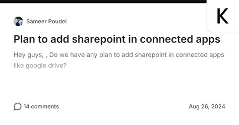 Plan To Add Sharepoint In Connected Apps