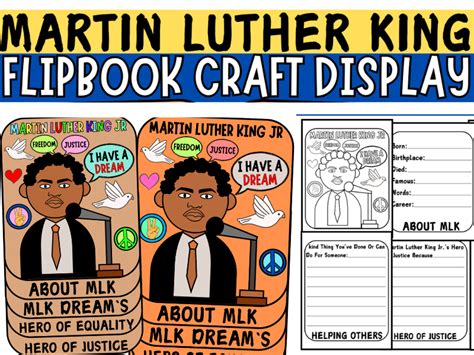 Martin Luther King Jr Flip Book Craft And Writing Activity Black History