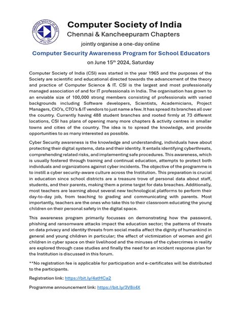 Cyber Security Awareness Program June 15th 1 Pdf