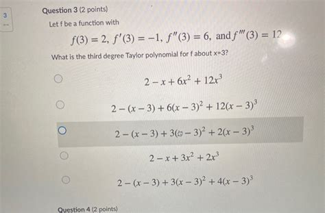 solved 3 question 3 2 points let f be a function with f 3