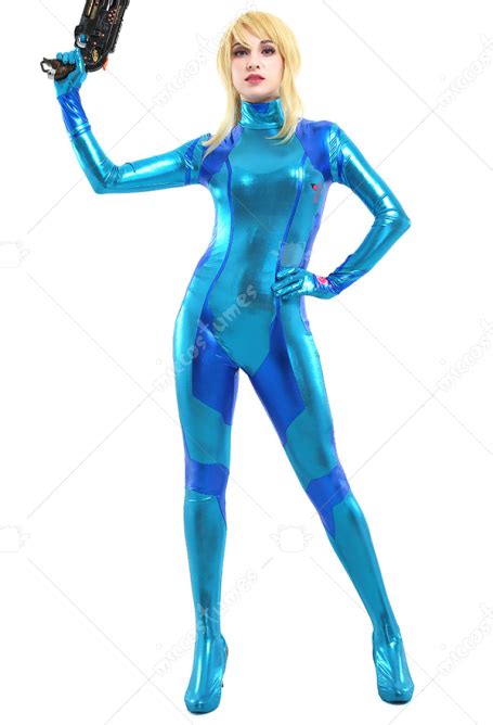 Samus Aran Costume Metroid Cosplay Top Quality Zero Suit For Sale
