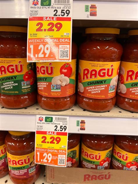 Ragu Pasta Sauce As Low As 129 Kroger Krazy