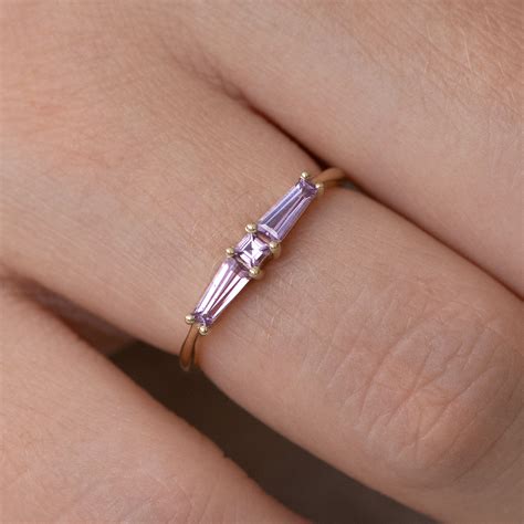 Lilac Needle Baguette Ring Artemer