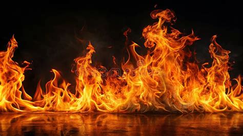 Fiery Inferno Background Intense Flames Reflecting Dark Surface Stock Photos - Free & Royalty ...