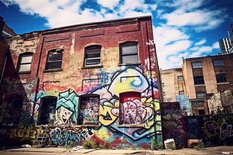 Graffiti Background And Empty Space Premium Ai Generated Image