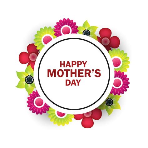 Premium Vector Happy Mothers Day Card With Beautiful Flowers