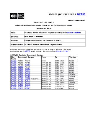 ISO IEC JTC 1 SC 2 WG 2 N2950 Doc Template PdfFiller