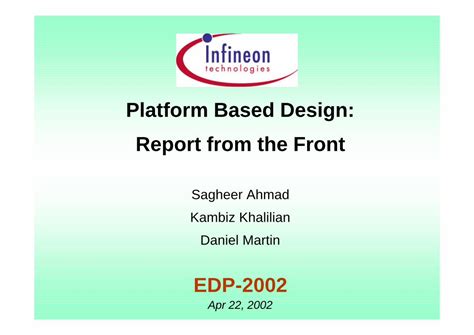 pdf platform based design report from the frontedpsieee
