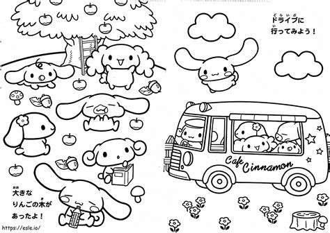 Cinnamoroll Yang Menggemaskan Gambar Mewarnai Halaman Mewarnai Warna
