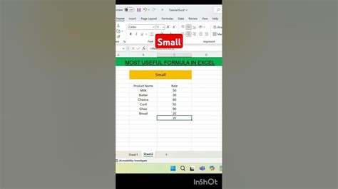 💣find The Smallest Number Excelformula Excel Exceltips Excelfunction Youtube