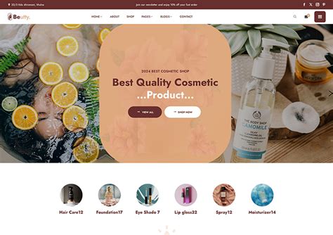 响应式html5化妆品店在线宣传网站网页源码模板云部落资源网