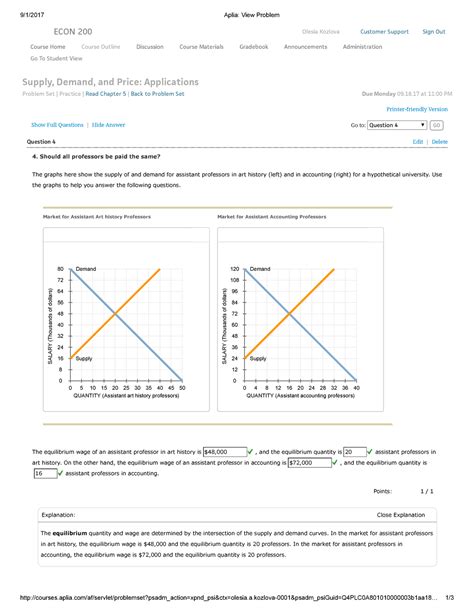Aplia Ch Aplia View Problem ECON Course Home Course Outline Olesia Kozlova Discussion
