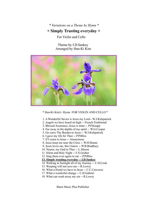 Simply Trusting Everyday For Violin And Cello String Duet Digital Sheet Music Sheet