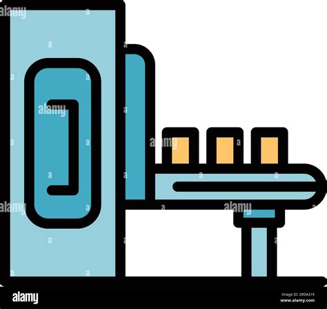 Factory Output Icon Outline Vector Production Process Industry System
