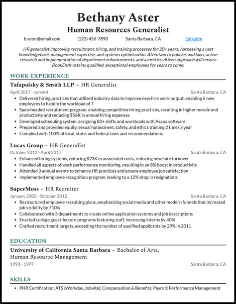30 Human Resources Hr Resume Examples For 2025