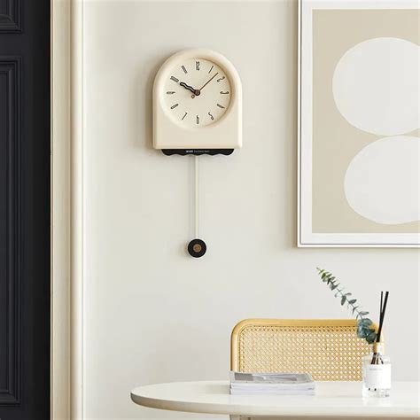Modern Arch With Wavy Design Pendulum Clock Onshelf