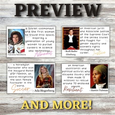 Women S History Month Bulletin Board Set 18 Inspiring Biographies By