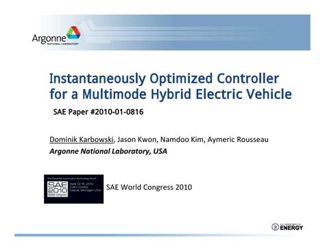 Pdf Instantaneously Optimized Controller For A Multimode Hybrid