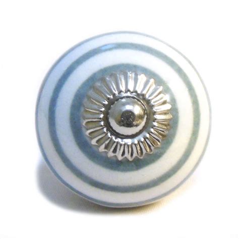 Grey White Ceramic Cupboard Drawer Door Knobs By Pushka Home